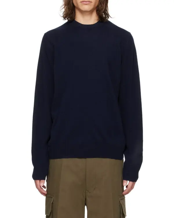 Comme Des Garçons Navy Blue Round Neck Long-sleeved Sweater