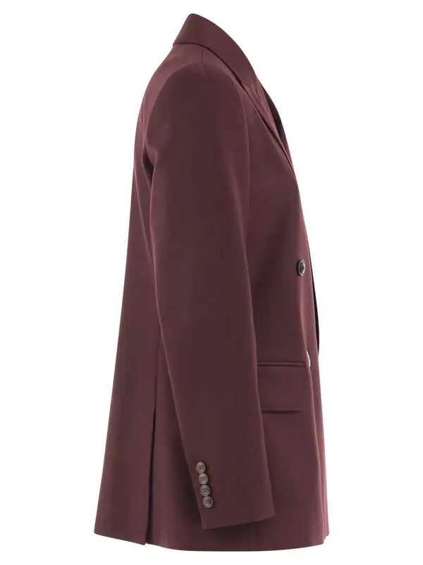 Max Mara Mxmscenico Double-breasted Stretch Virgin Wool Blazer