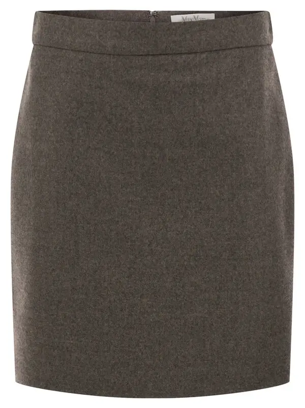 Max Mara Mxsacinoso Pure Virgin Wool Pencil Skirt - Brown