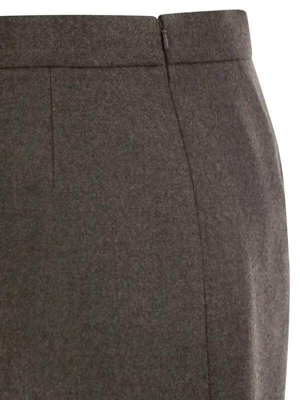 Max Mara Mxsacinoso Pure Virgin Wool Pencil Skirt - Brown