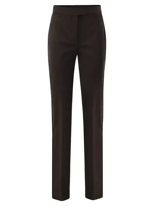 Sportmax Spsguglia Slim-fit Stretch Virgin Wool Tailored Trousers - Brown