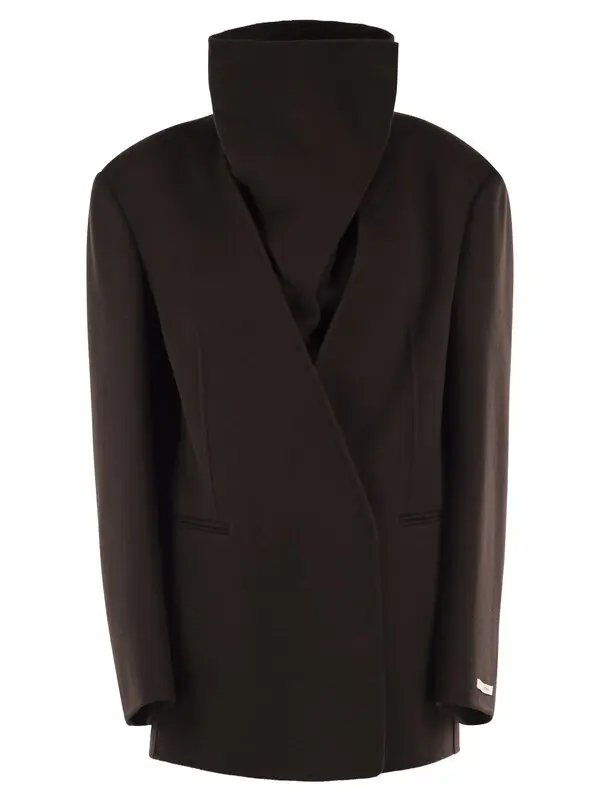 Sportmax Spsmanna Double-faced Virgin Wool Double-breasted Jacket - Brown