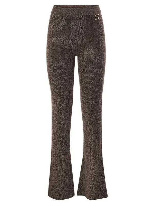 Sportmax Spxvelo Virgin Wool Knitted Flare Trousers