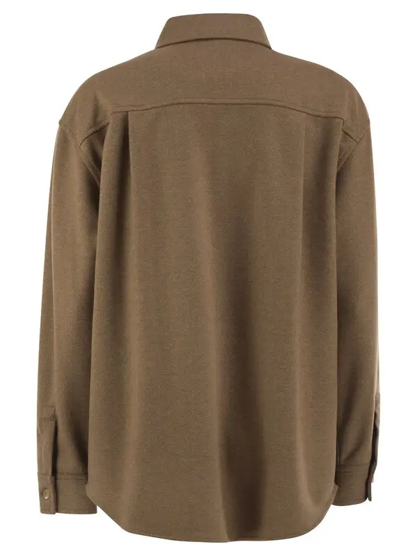 Max Mara Mxmladino Camel And Virgin Wool Overshirt - Brown