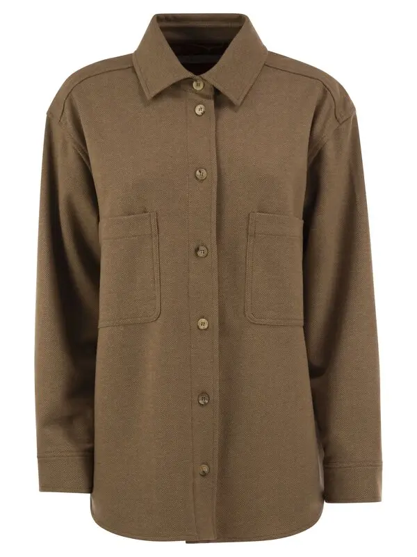 Max Mara Mxmladino Camel And Virgin Wool Overshirt - Brown