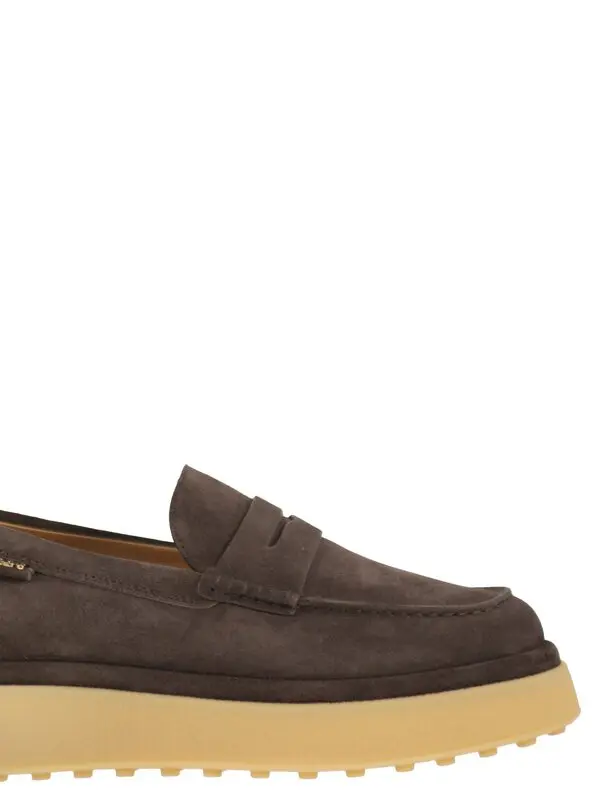 TOD'S Suede Loafers With Maxi Tpu Sole - Brown