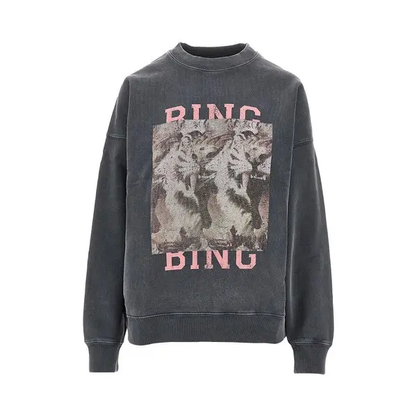 ANINE BING Tiger Bing Print 'miles' Sweatshirt - Black