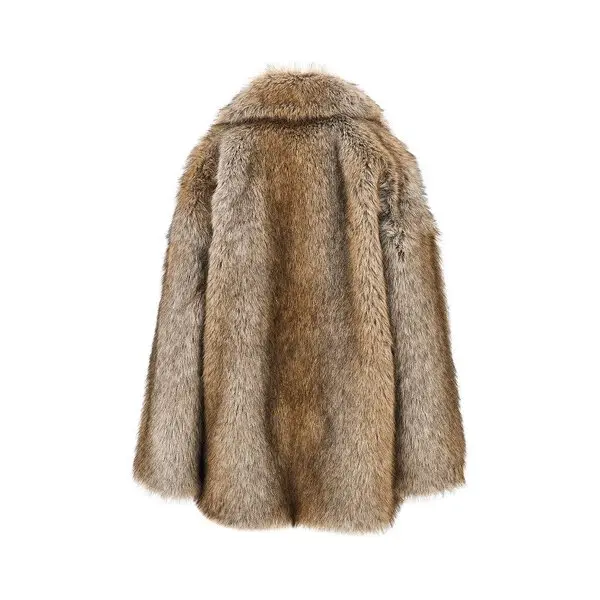 BB COUTURE Brigitte' Faux Fur Oversized Jacket - Beige