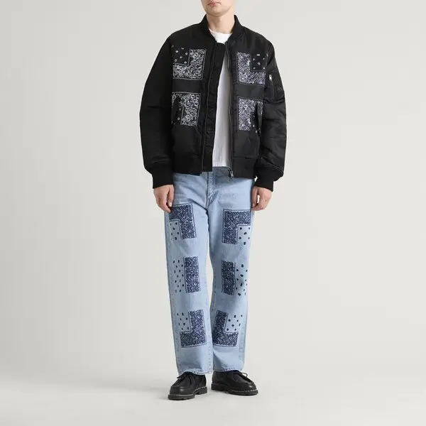 NOMARHYTHM TEXTILE Bandana Embroidery Flight Jacket