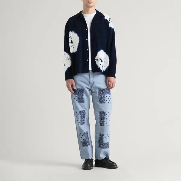 NOMARHYTHM TEXTILE Hand Dye Shibori Flannel Shirt