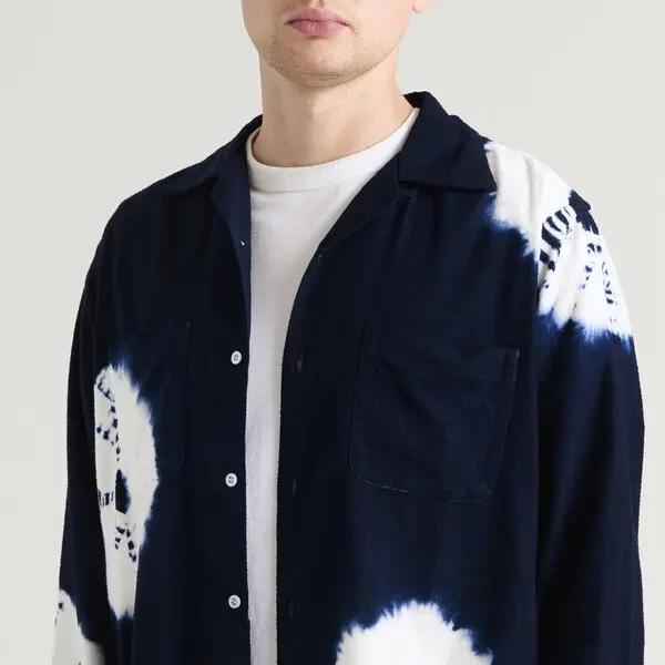 NOMARHYTHM TEXTILE Hand Dye Shibori Flannel Shirt
