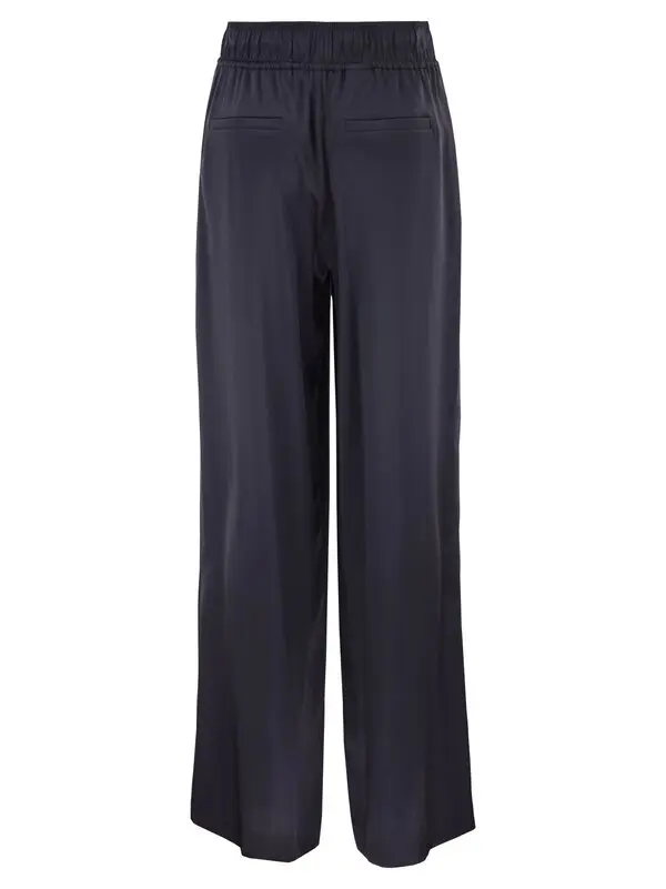 Brunello Cucinelli Track Trousers In Stretch Silk Satin - Multicolor