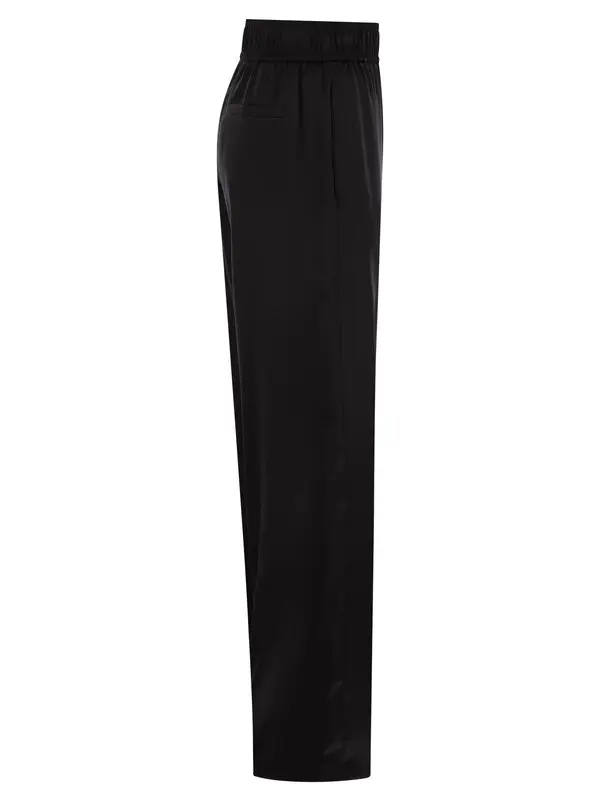 Brunello Cucinelli Track Trousers In Stretch Silk Satin