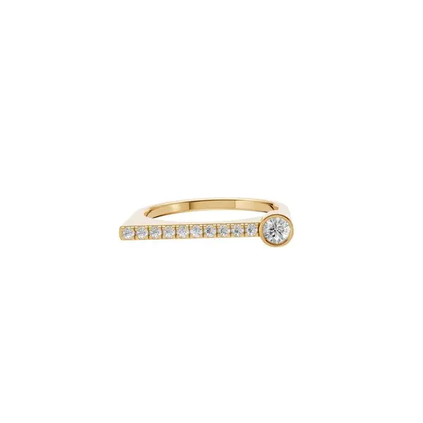 AYA FINE JEWELRY Wren Round Lab Grown Diamond Bezel-set Minimalist Ring In Gold - Yellow