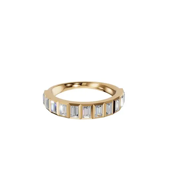 AYA FINE JEWELRY Sienna Baguette Lab Grown Diamond Channel Set Band Ring In Solid Gold