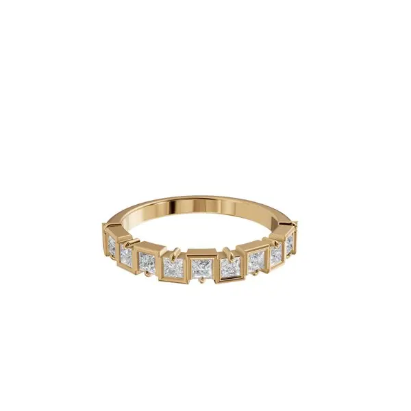 AYA FINE JEWELRY Nova Princess Cut Lab Grown Diamond Stackable Band Ring In 10k Gold