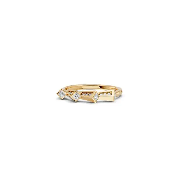 AYA FINE JEWELRY Nova Geometric Princess Cut Lab Grown Diamond Stackable Ring In Gold