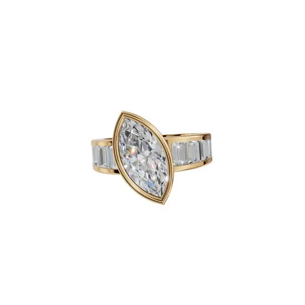 AYA FINE JEWELRY 3 Carat Marquise Lab Grown Diamond, Igi Certified In 10k Gold - Yellow