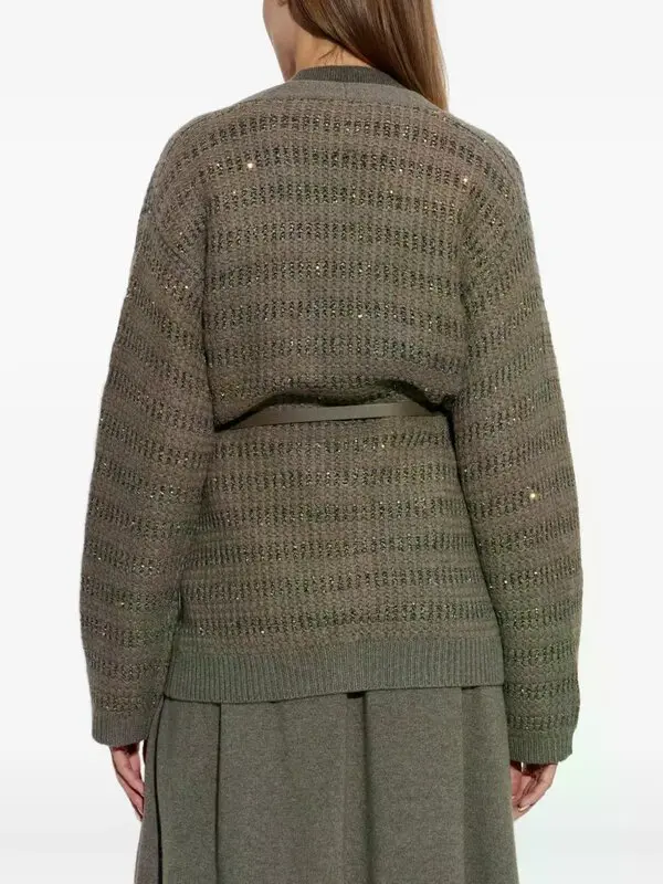 Fabiana Filippi Sequin-embellished Belted Cardigan