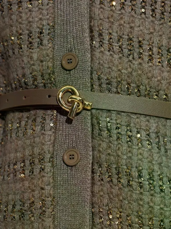 Fabiana Filippi Sequin-embellished Belted Cardigan