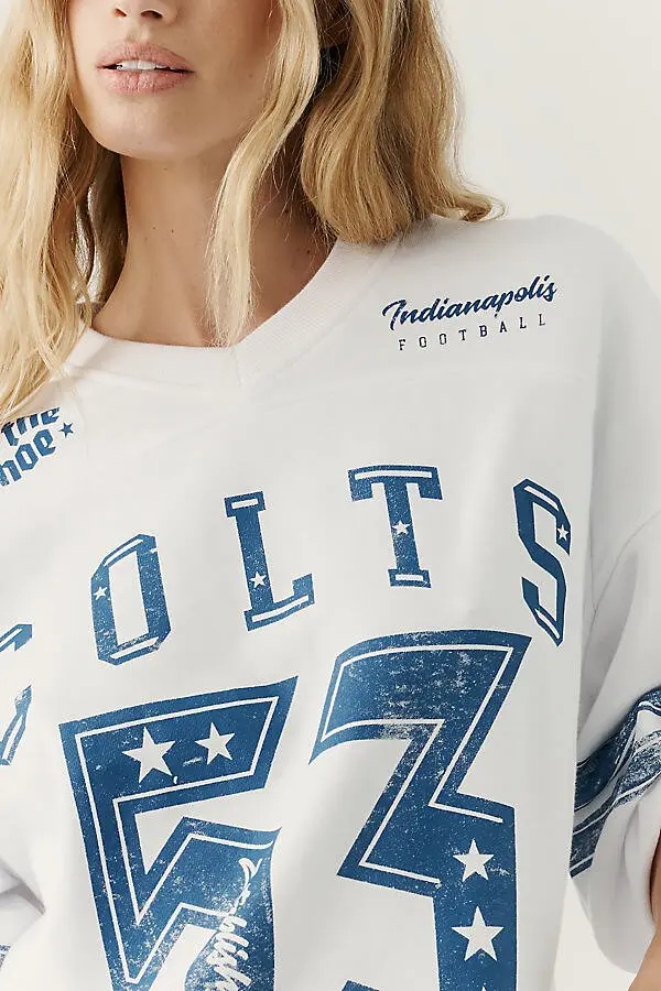 THE WILD COLLECTIVE Nfl 100% Cotton V-neck Pullover