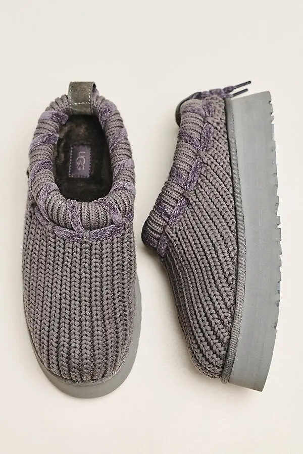 UGG Tazz Whipstitch Knit Slippers - Charcoal