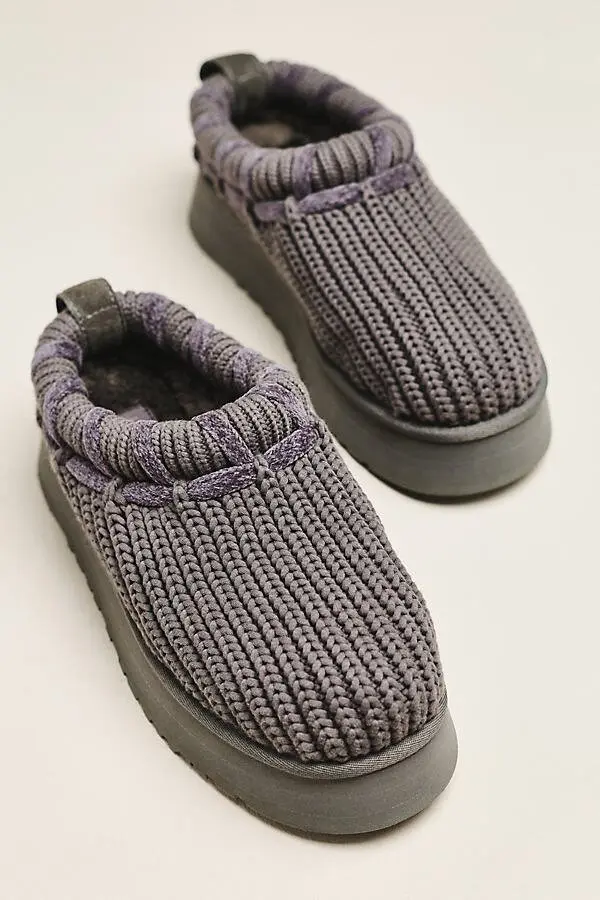 UGG Tazz Whipstitch Knit Slippers - Charcoal