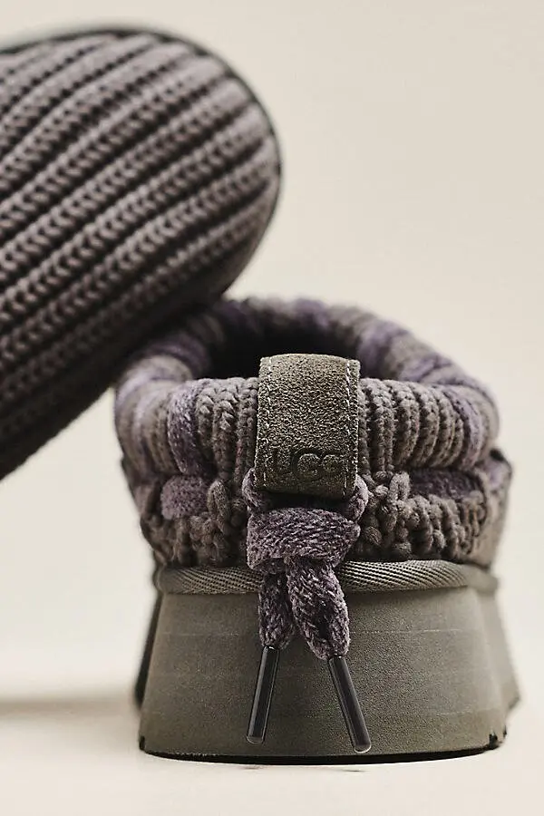 UGG Tazz Whipstitch Knit Slippers - Charcoal