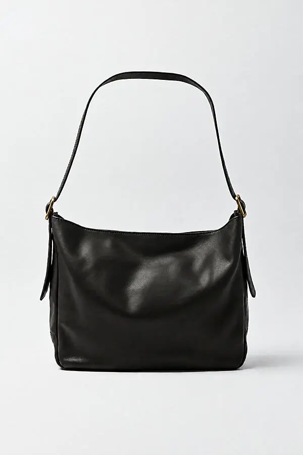Anthropologie Hatton Leather Large Shoulder Bag - Black