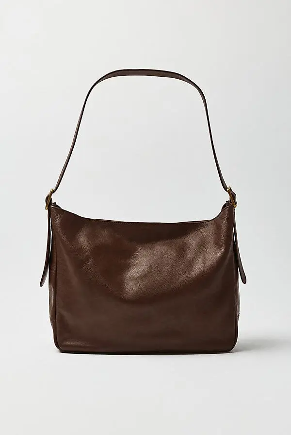 Anthropologie Hatton Leather Large Shoulder Bag - Chocolate