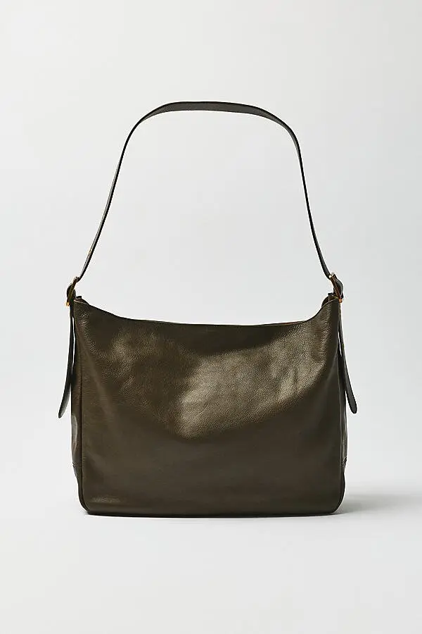 Anthropologie Hatton Leather Large Shoulder Bag - Olive