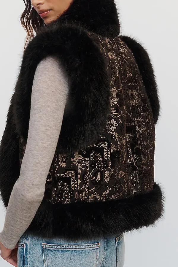 Avec Les Filles Faux Fur Vest Jacket