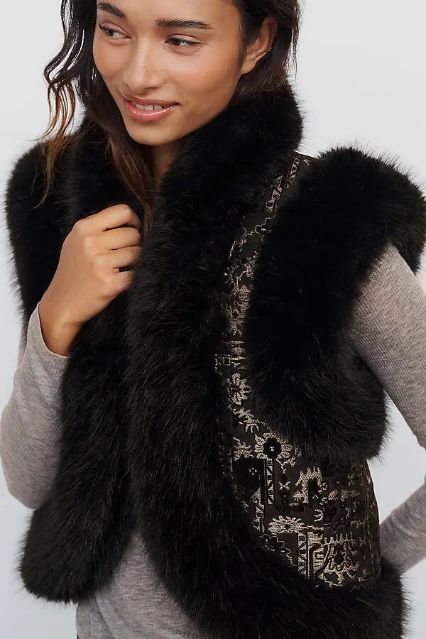 Avec Les Filles Faux Fur Vest Jacket