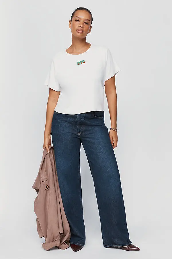English Factory Olive Beaded Tee