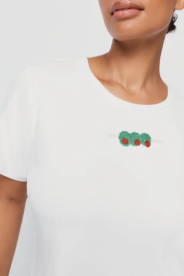 English Factory Olive Beaded Tee