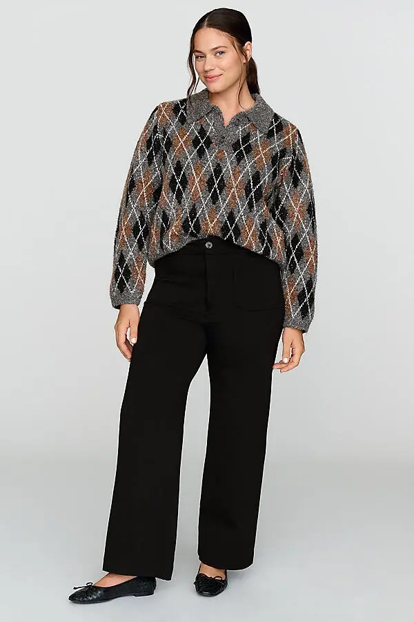 English Factory Plus Argyle Collared Sweater