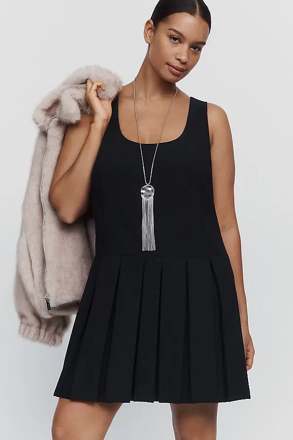 English Factory Plus Pleated Mi Dress - Black