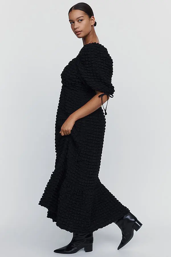 English Factory Plus Puff Sleeve Midi Dress