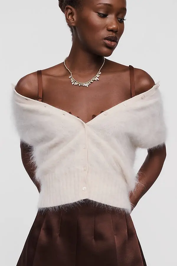 Anthropologie Mixed Stone Necklace - Clear