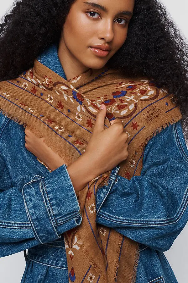 MAISON LECOMTE FLAMENT Cashmere Triangle Scarf