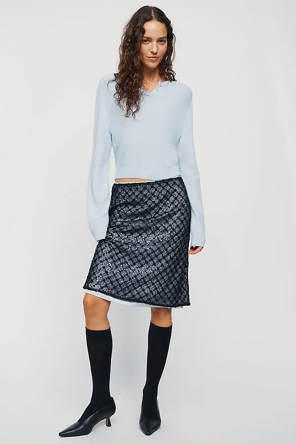 Anthropologie Ribbed Knee High Socks - Black