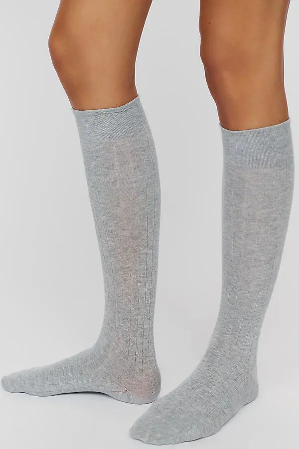 Anthropologie Ribbed Knee High Socks - Grey