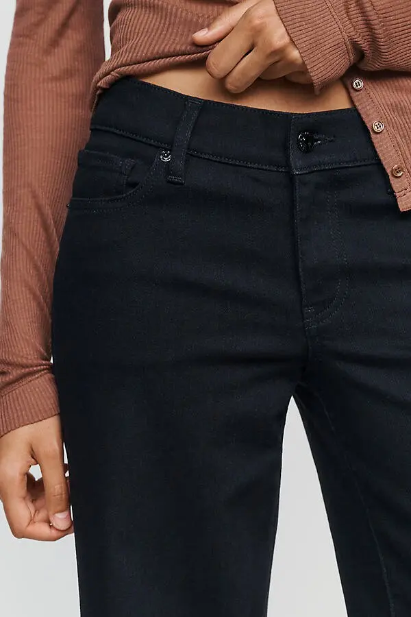 FRAME Le Slim Palazzo Low Rise Jeans - Black