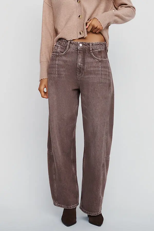 PILCRO Heritage Curve High-rise Barrel-leg Jeans