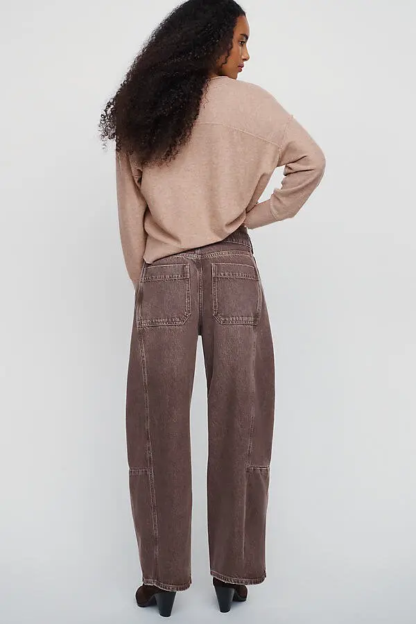 PILCRO Heritage Curve High-rise Barrel-leg Jeans
