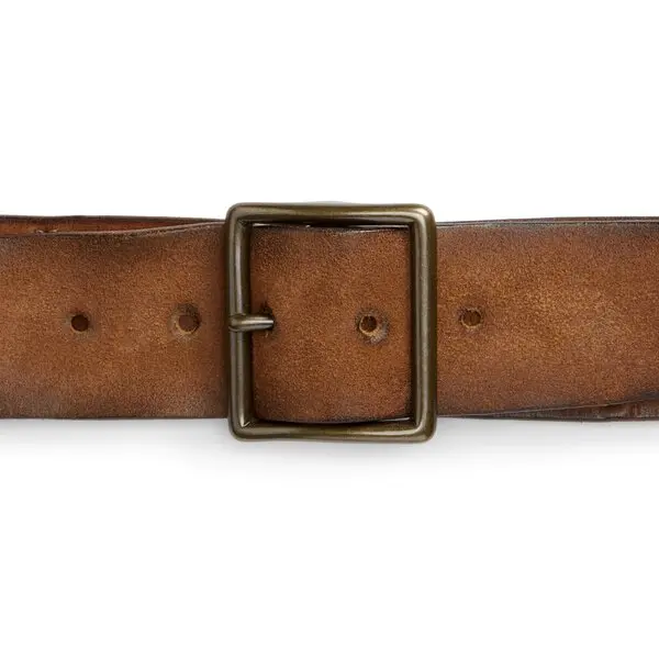 Ralph Lauren Studded Roughout Leather Belt