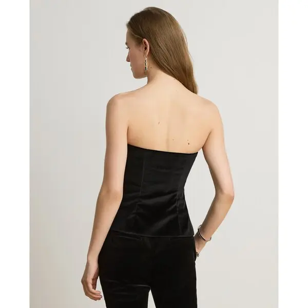 Ralph Lauren Stretch Velvet Bustier