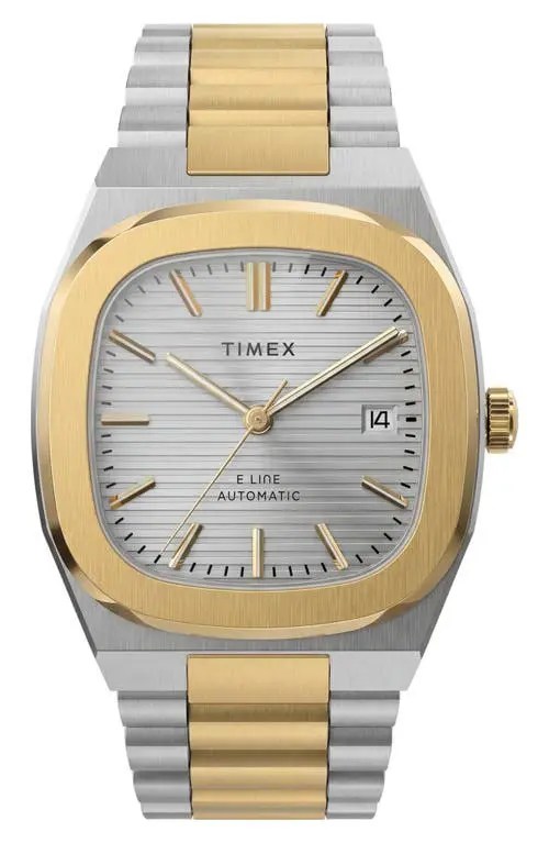 Timex® E Line Automatic Bracelet Watch - Silver/blue