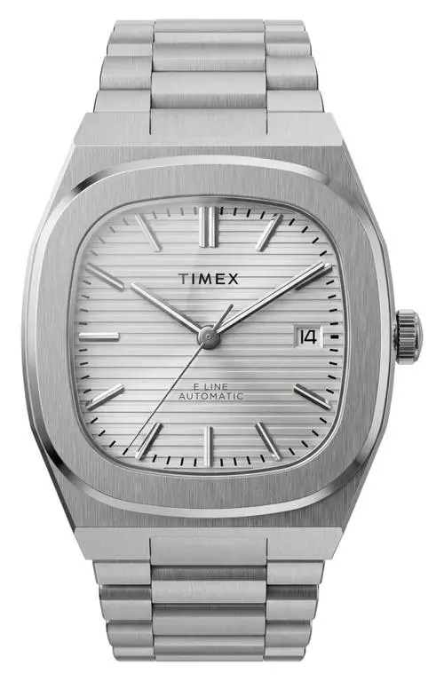 Timex® E Line Automatic Bracelet Watch - Silver/white