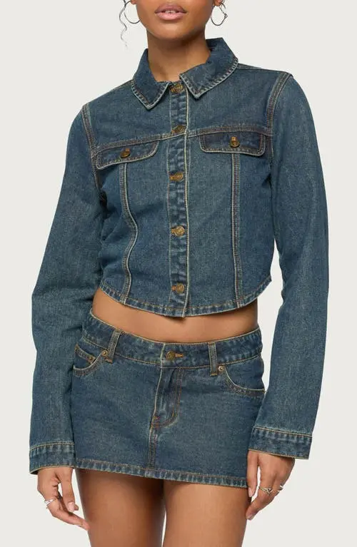 EDIKTED Dayla Cropped Denim Jacket